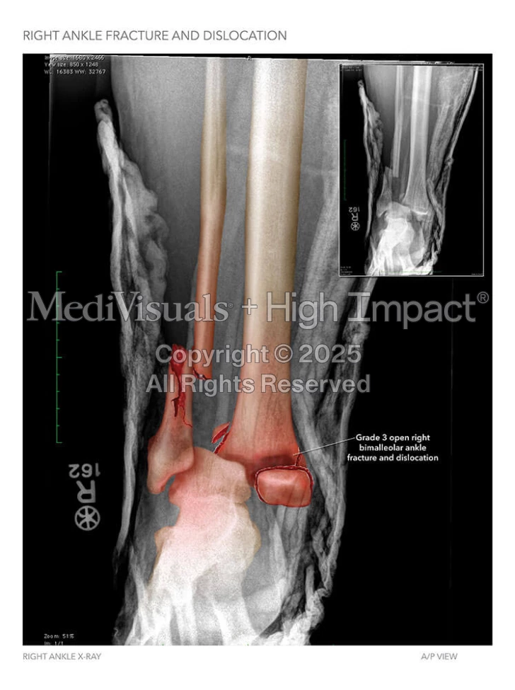 Right Ankle Fracture and Dislocation | MediVisuals + High Impact