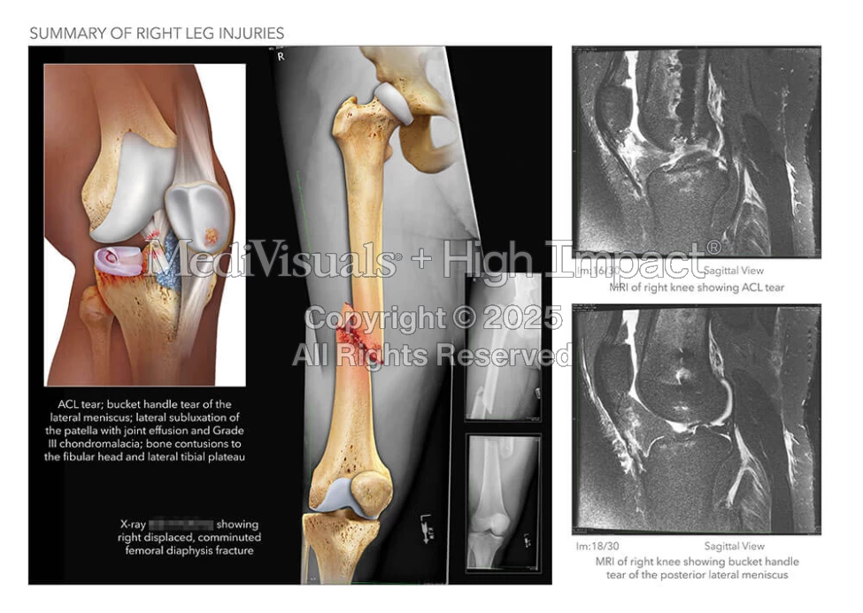 Medical Illustration Showing Leg Injuries | MediVisuals + High Impact