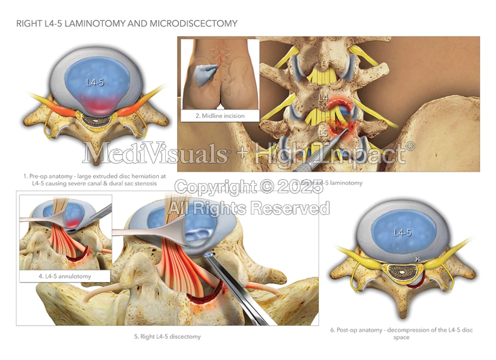 Right L4-5 Laminotomy and Microdiscectomy | MediVisuals + High Impact