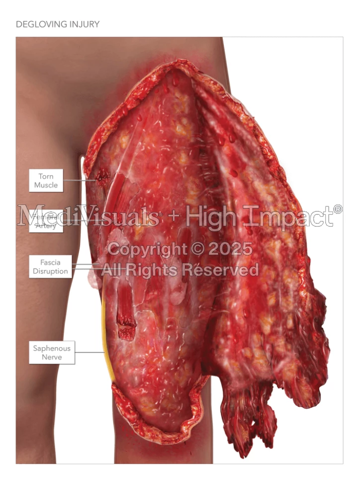 Degloving of the Thigh | MediVisuals + High Impact
