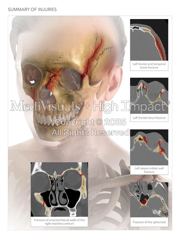 Facial Injuries - Law Graphics | MediVisuals + High Impact